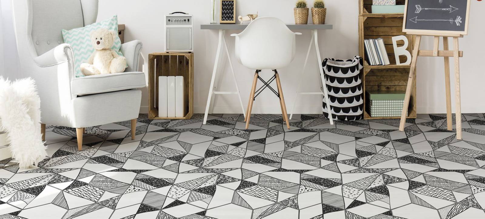 Carrelage hexagonal en grès cérame de couleurs avec des motifs : Hexa ...