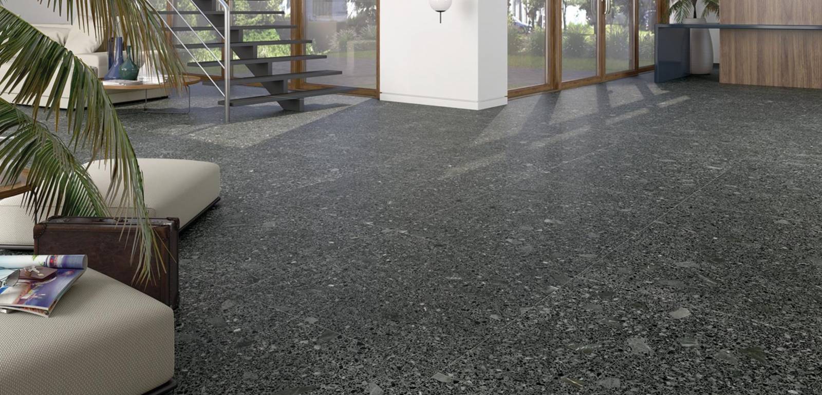 Carrelage imitation granito grand format Terrazzo grès cérame pour pose ...